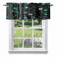 Abstract Art Valances for Windows, Black Teal Dot Modern Space Art ...