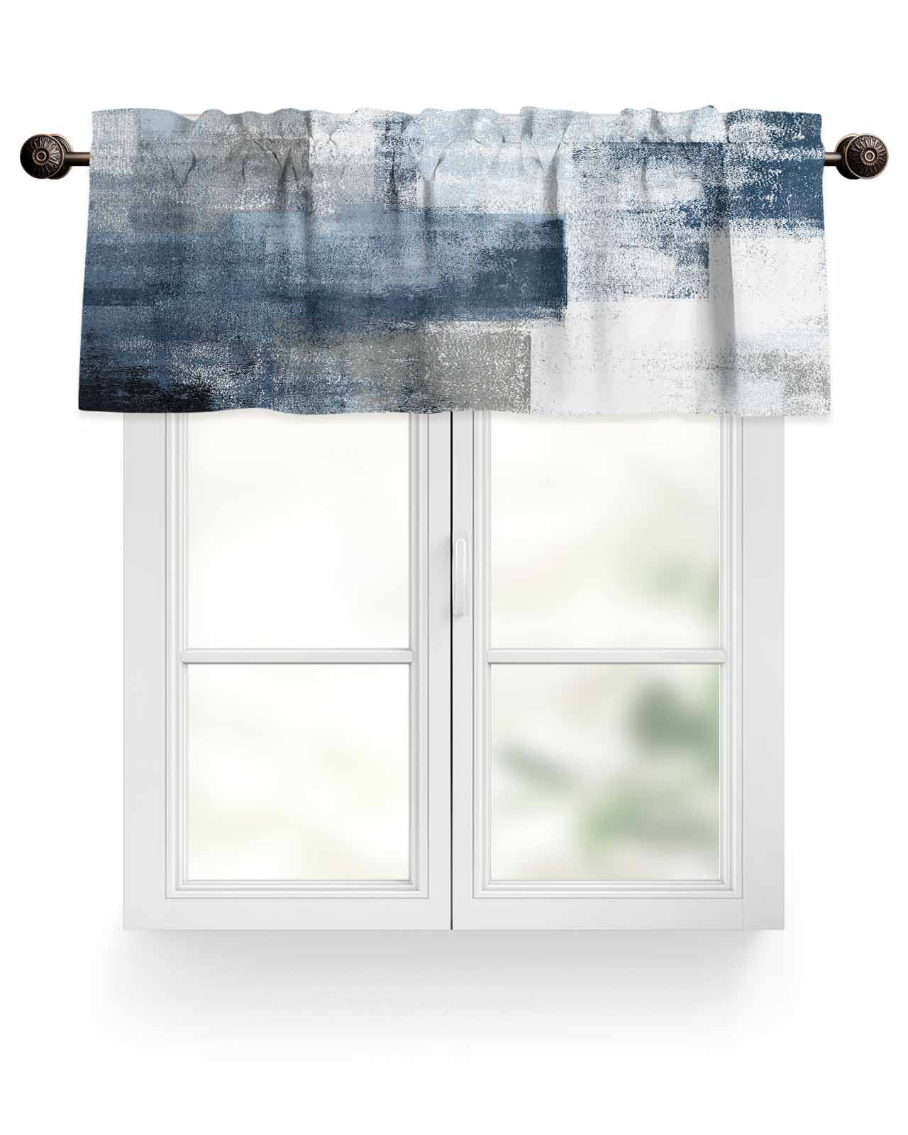 Abstract Art Valances for Windows Gradient Dark Blue Vintage Minimalist ...