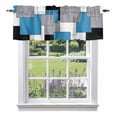 Abstract Art Valances for Windows, Patchwork Purple Blue and Grey ...