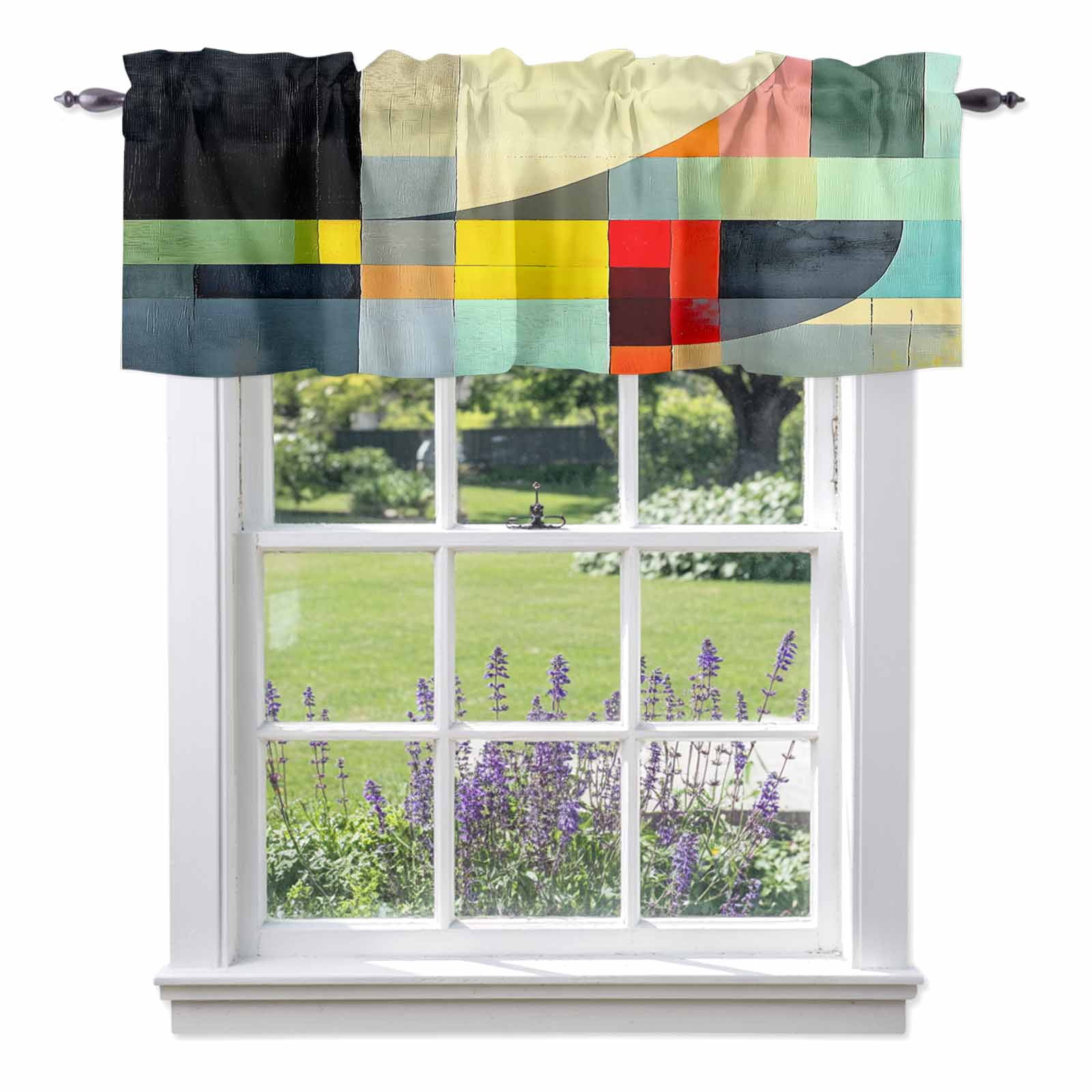 Abstract Art Valances for Windows, Simple Color Block Collage Art ...