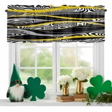 Abstract Art Valances for Windows, Yellow Black Gray Lines Psychedelic ...