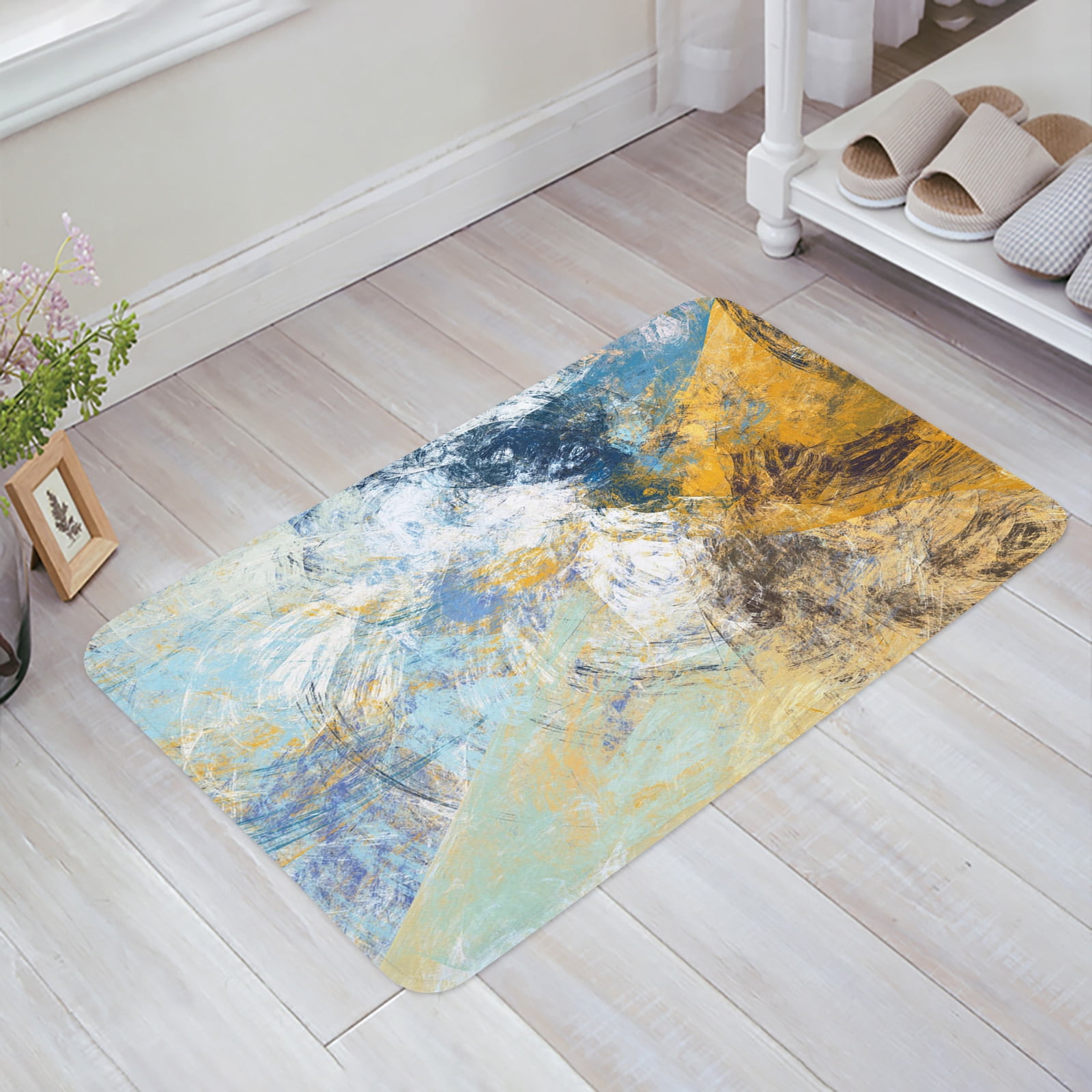 Abstract Art Watercolor Painting Vintage Bathroom Mat Carpet Kitchen ...