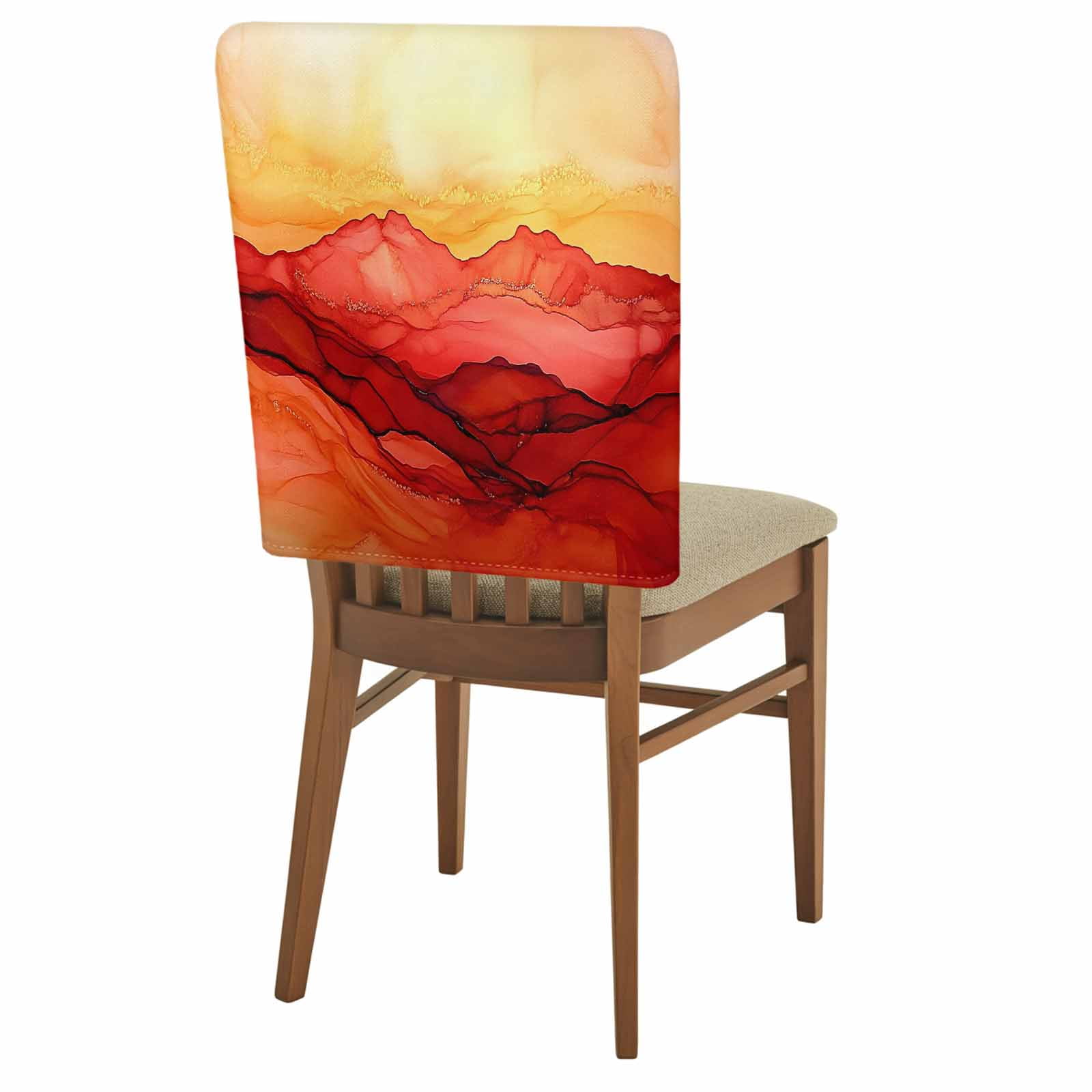 Abstract Art Watercolor Red Sunshine Chair Back Covers Set of 8 ...