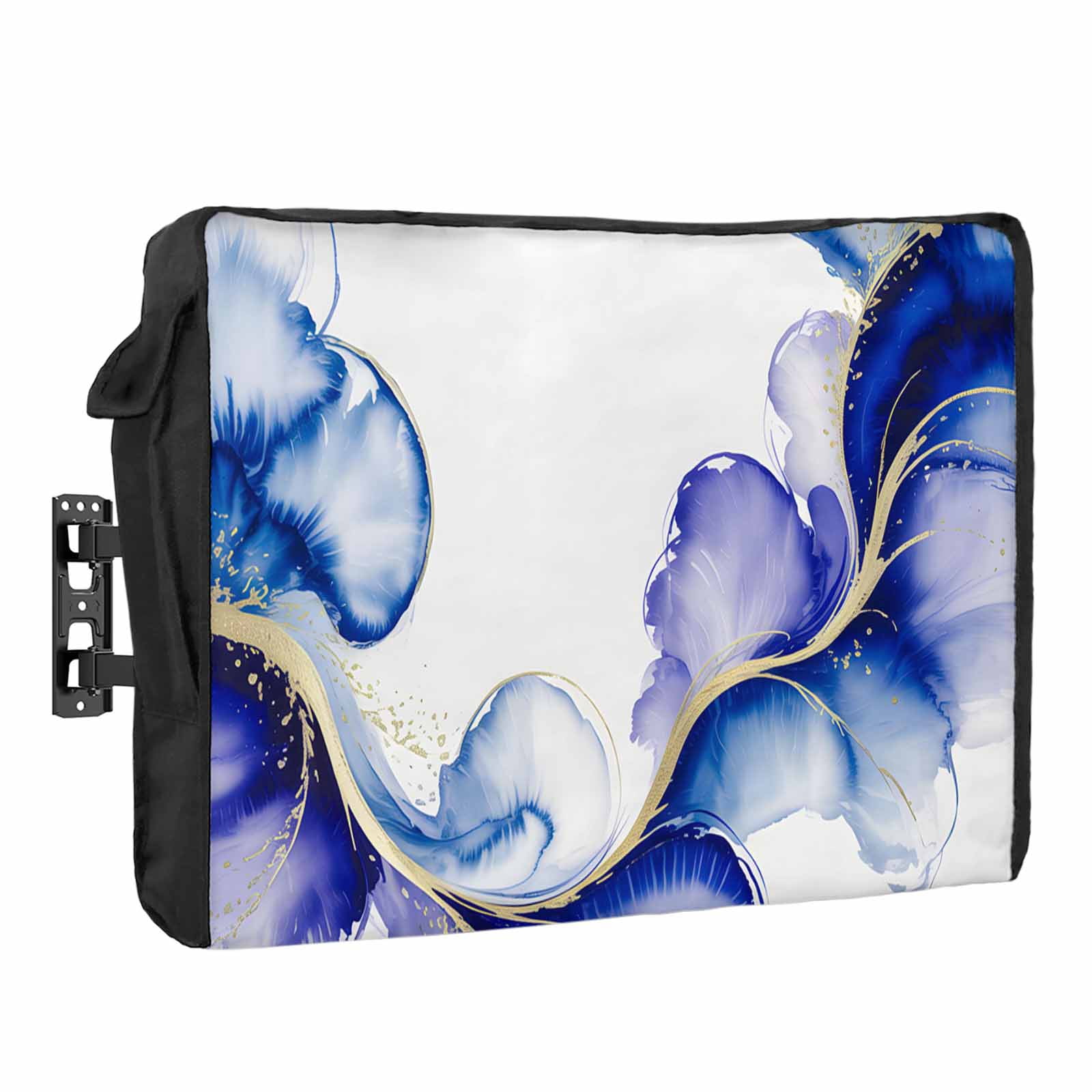 Abstract Art Waterproof Outdoor TV Cover, Watercolor Purple Water Wave ...