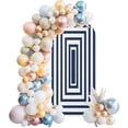 Abstract Art Wedding Arch Cover 6.6Ft Modern Blue Concentric Squares ...