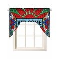 Abstract Art Welcome Swag Curtains for Kitchen Modern Retro Boho ...