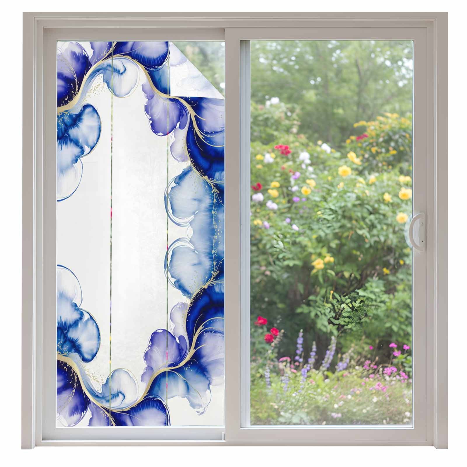 Abstract Art Window Privacy Film, Watercolor Purple Water Wave Gradient ...