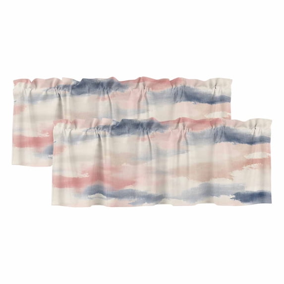 Abstract Art Window Valance, Modernism Gradient Pink Blue Vintage Linen ...