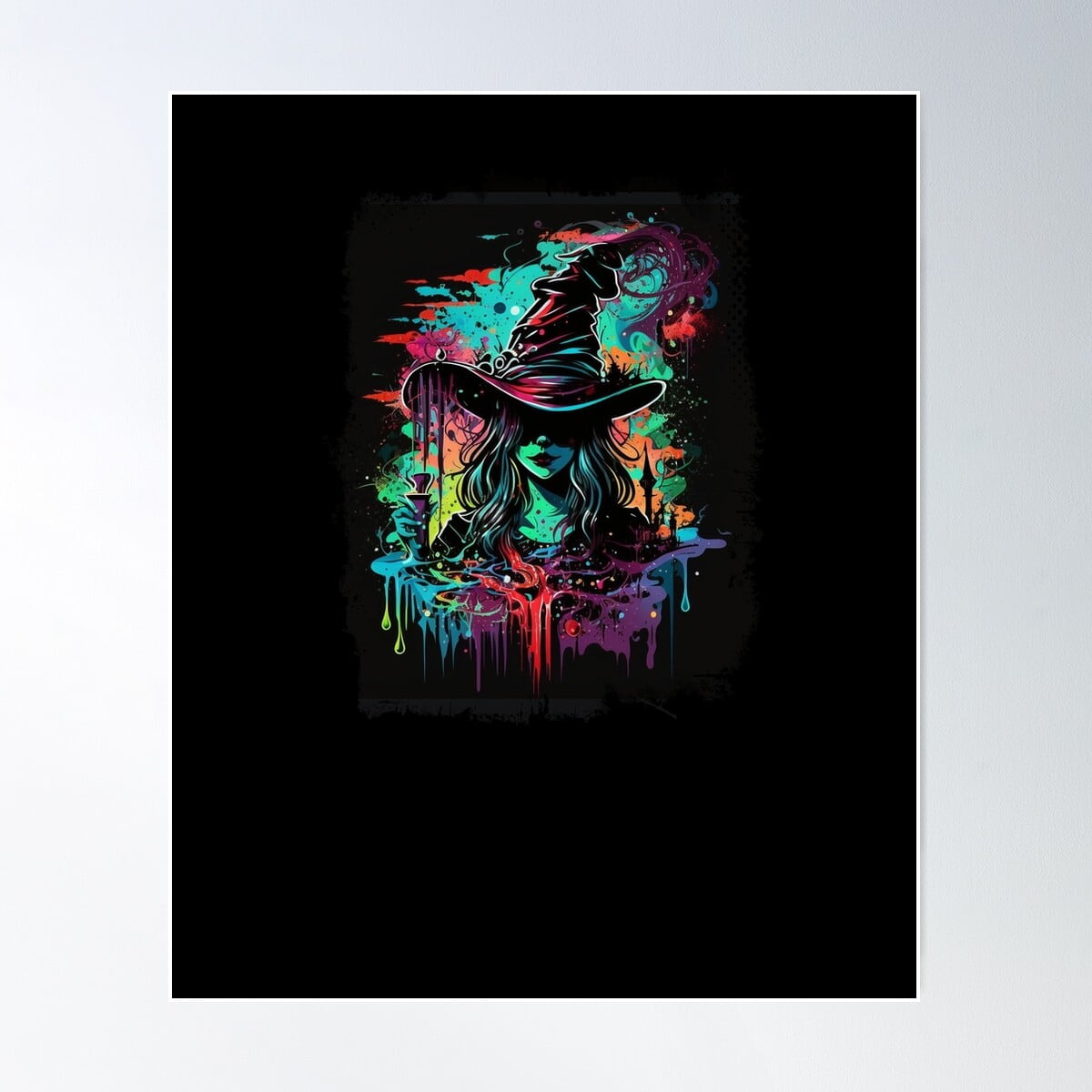Abstract Art Witch Poster Wall Art, Modern Wall Decor For Living Room ...
