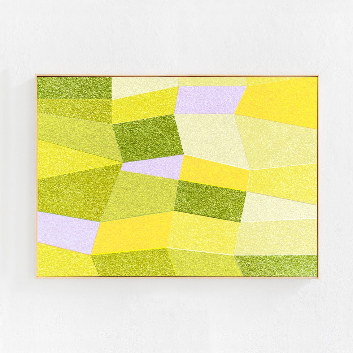 Abstract Art: Yellow And Green Wall Decor, Spring Colors Art Print Wall ...