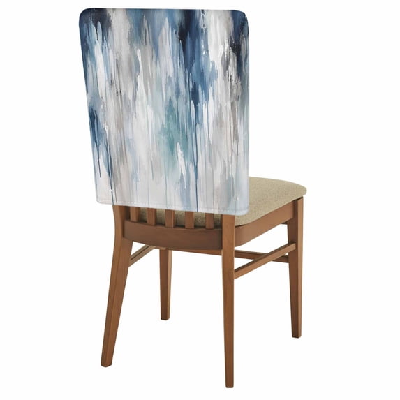 Abstract Artwork Chair Back Covers Set of 4 Impressionist Blended Ocean ...