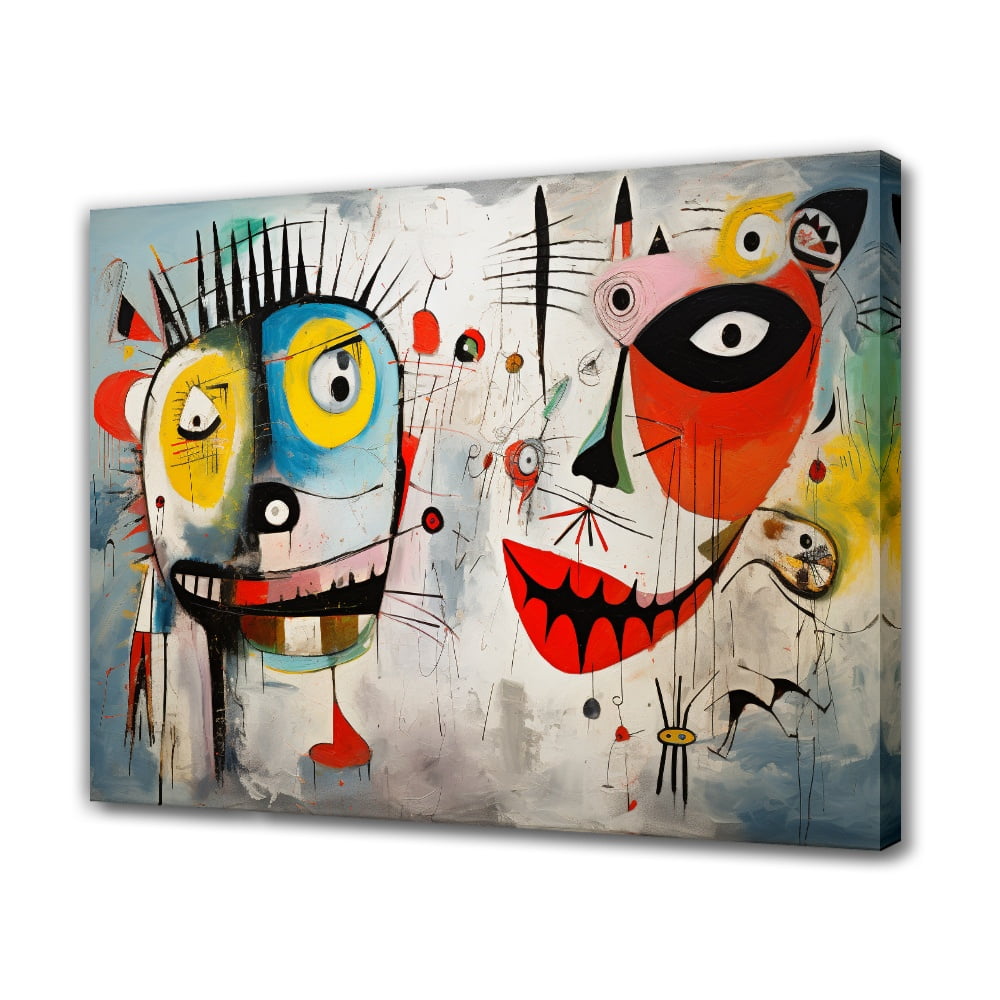 Abstract Artwork Depicts Two Confronting Exaggerated Figures With ...