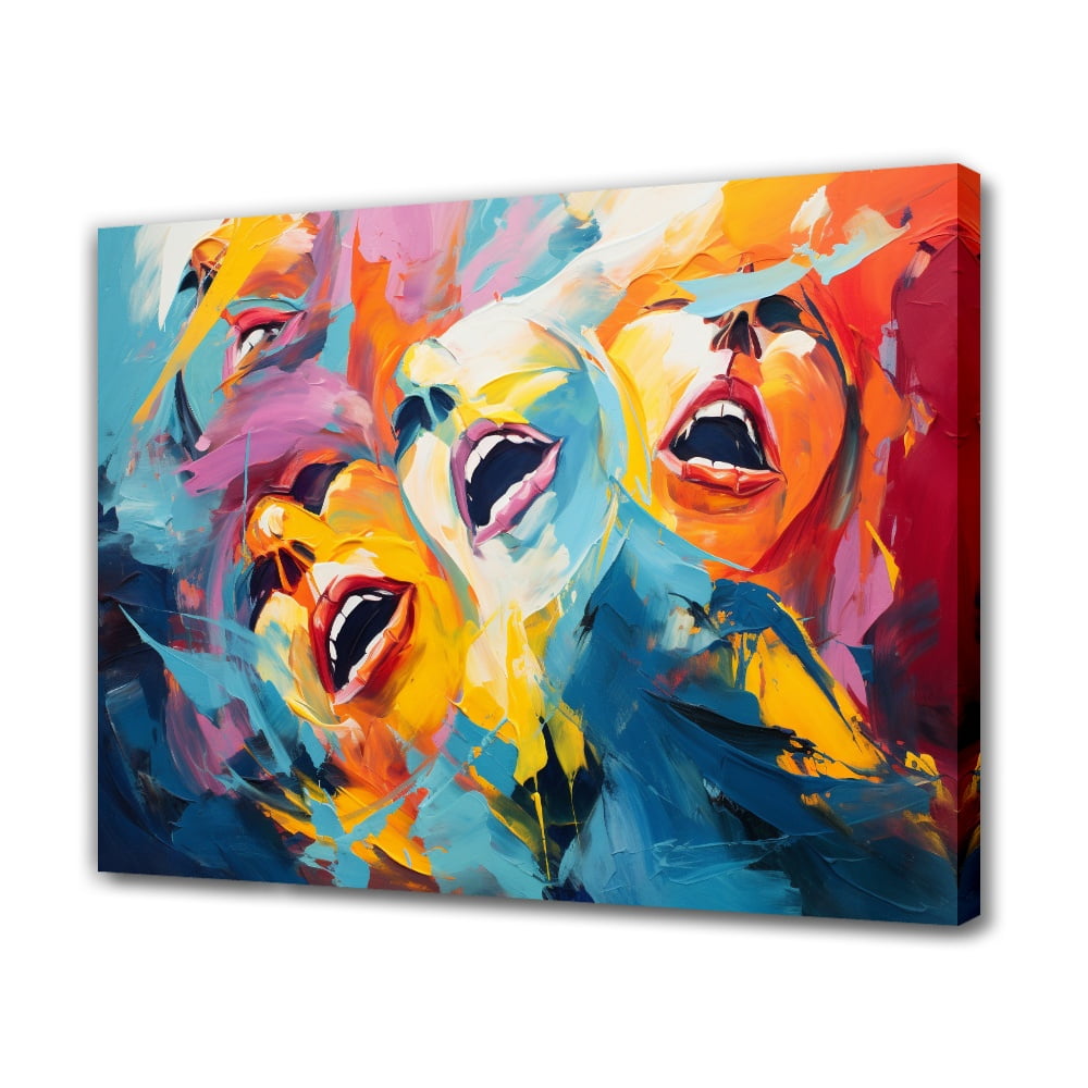 Abstract Artwork Facial Contours In The Midst Of Screaming Poster ...