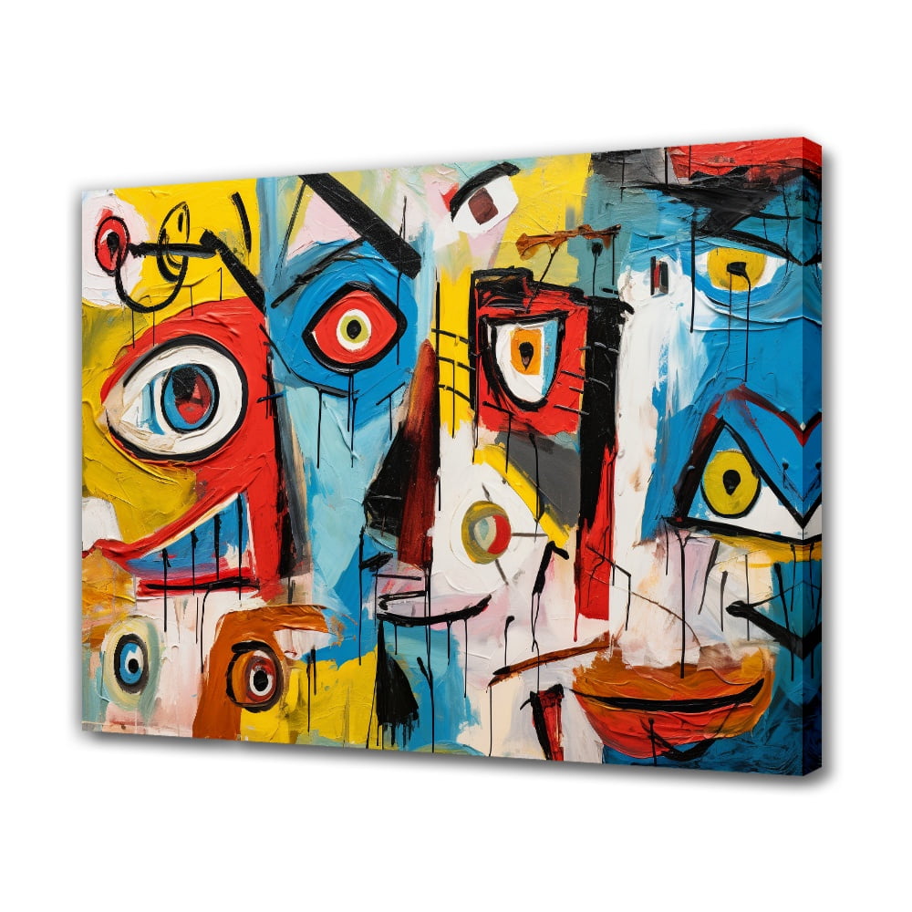Abstract Artwork Features a Collage Of Diverse Facial Expressions In ...