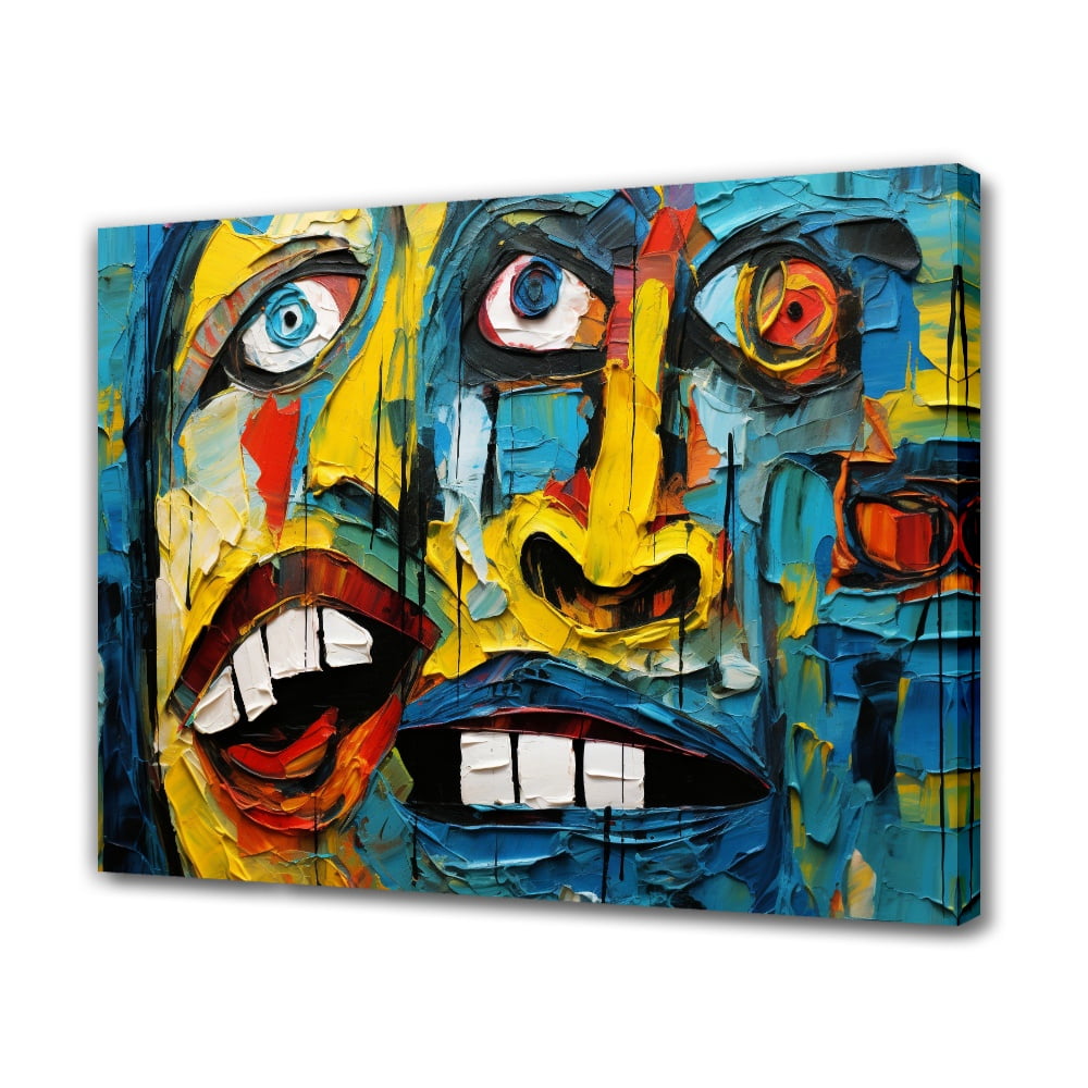 Abstract Artwork Featuring a Distorted Facial Expression Poster ...