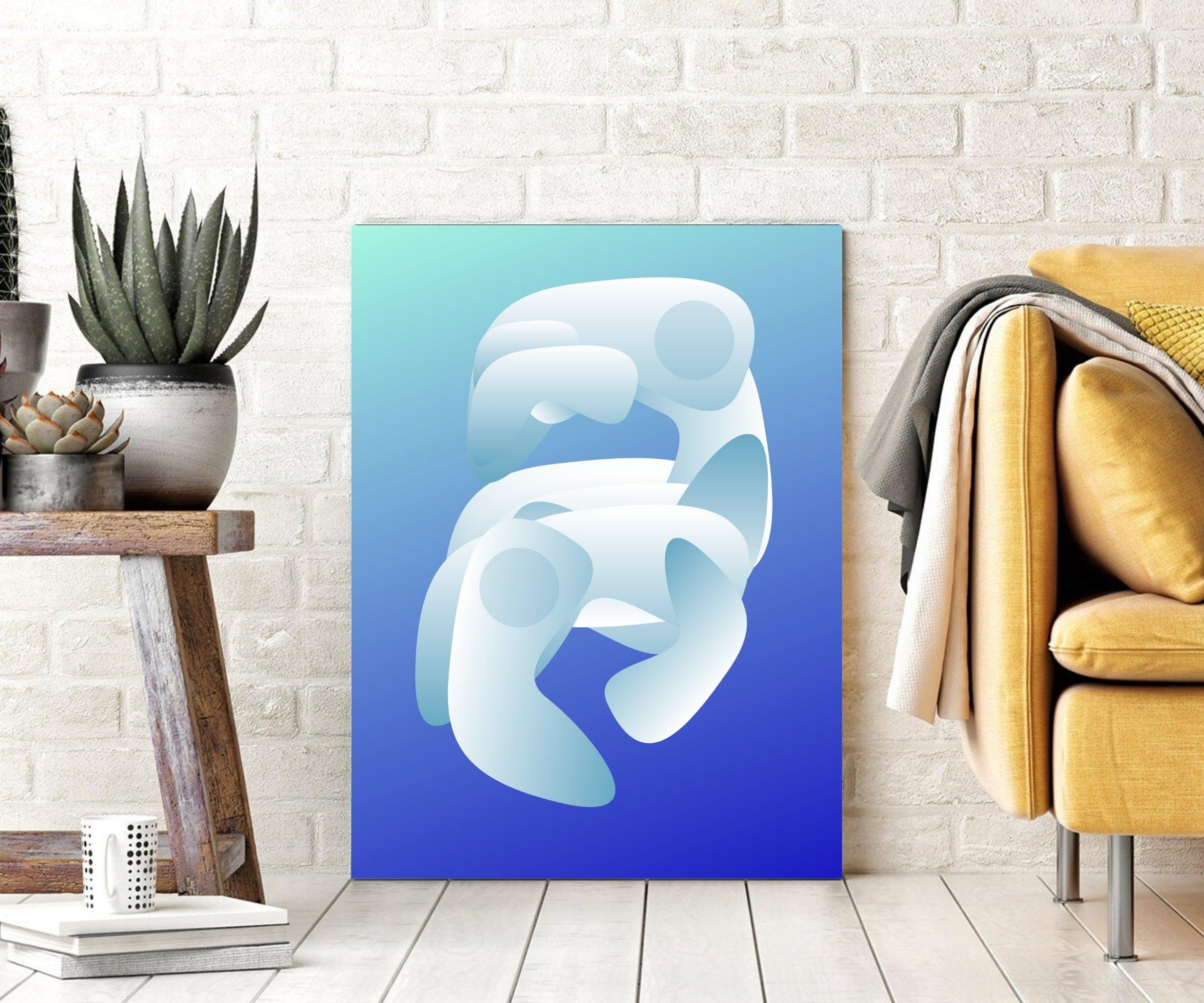 Abstract Artwork Gray Design Wall Art Wall Decor J Canvas Prints Framed ...