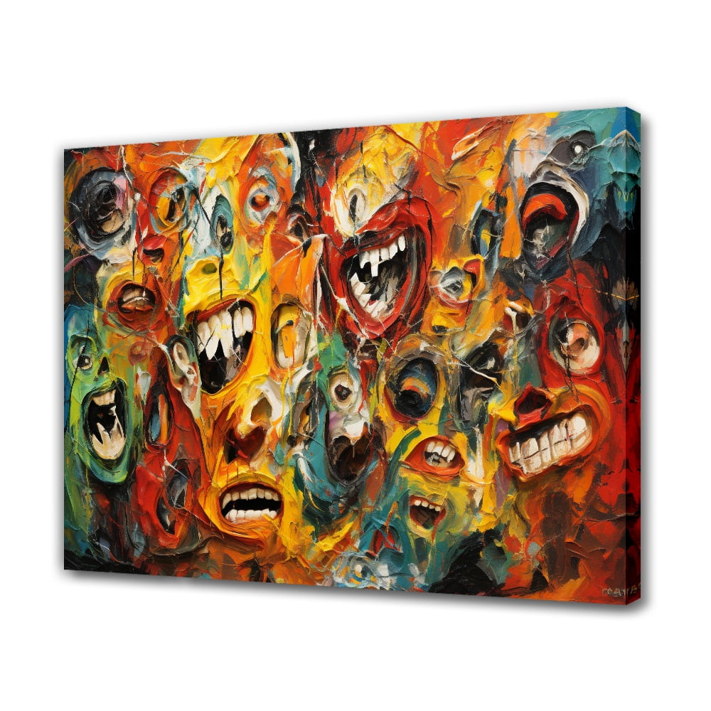 Abstract Artwork Of Multiple Faces With Varied Expressions Poster ...