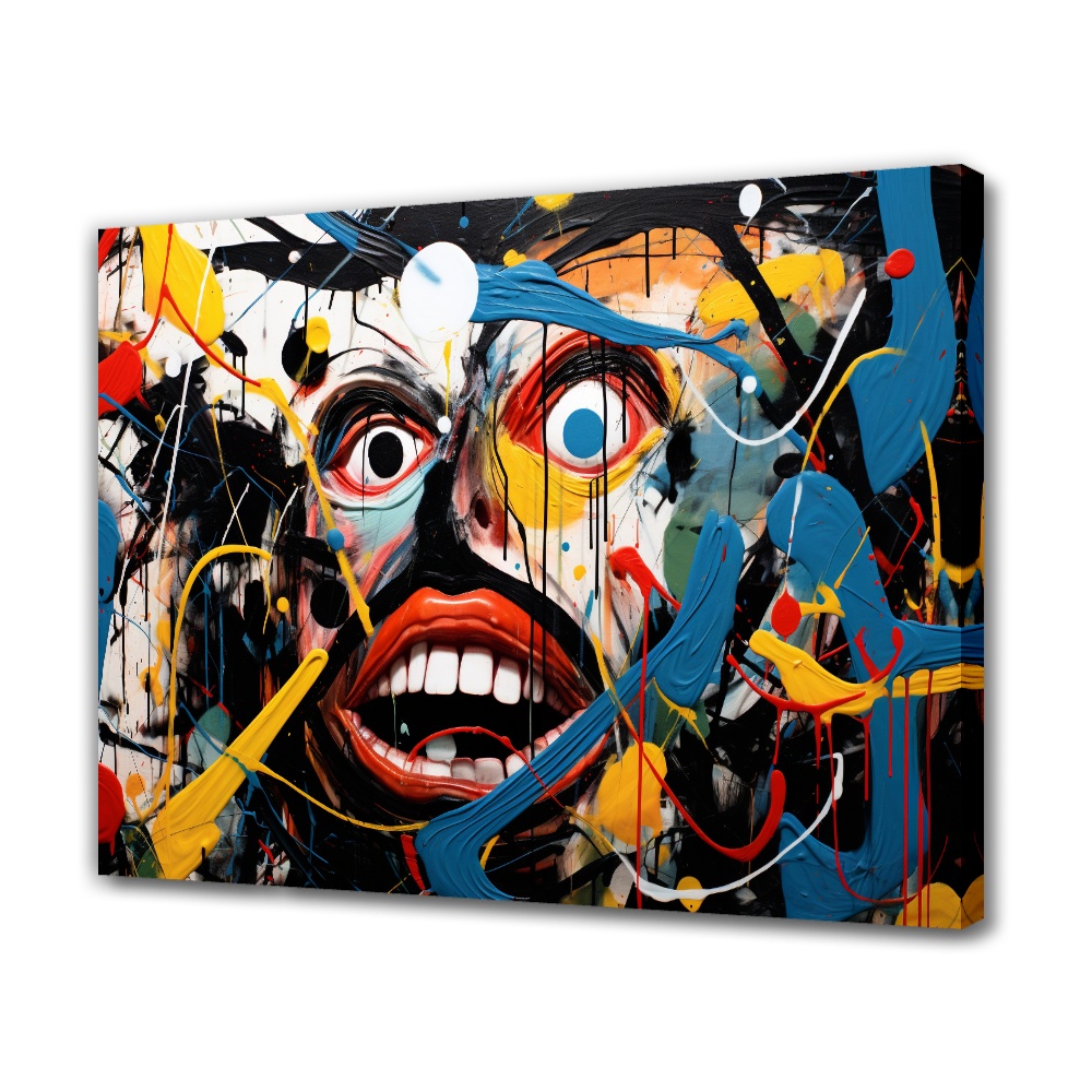Abstract Artwork Showcases An Exaggerated Human Face With Wide-Open ...