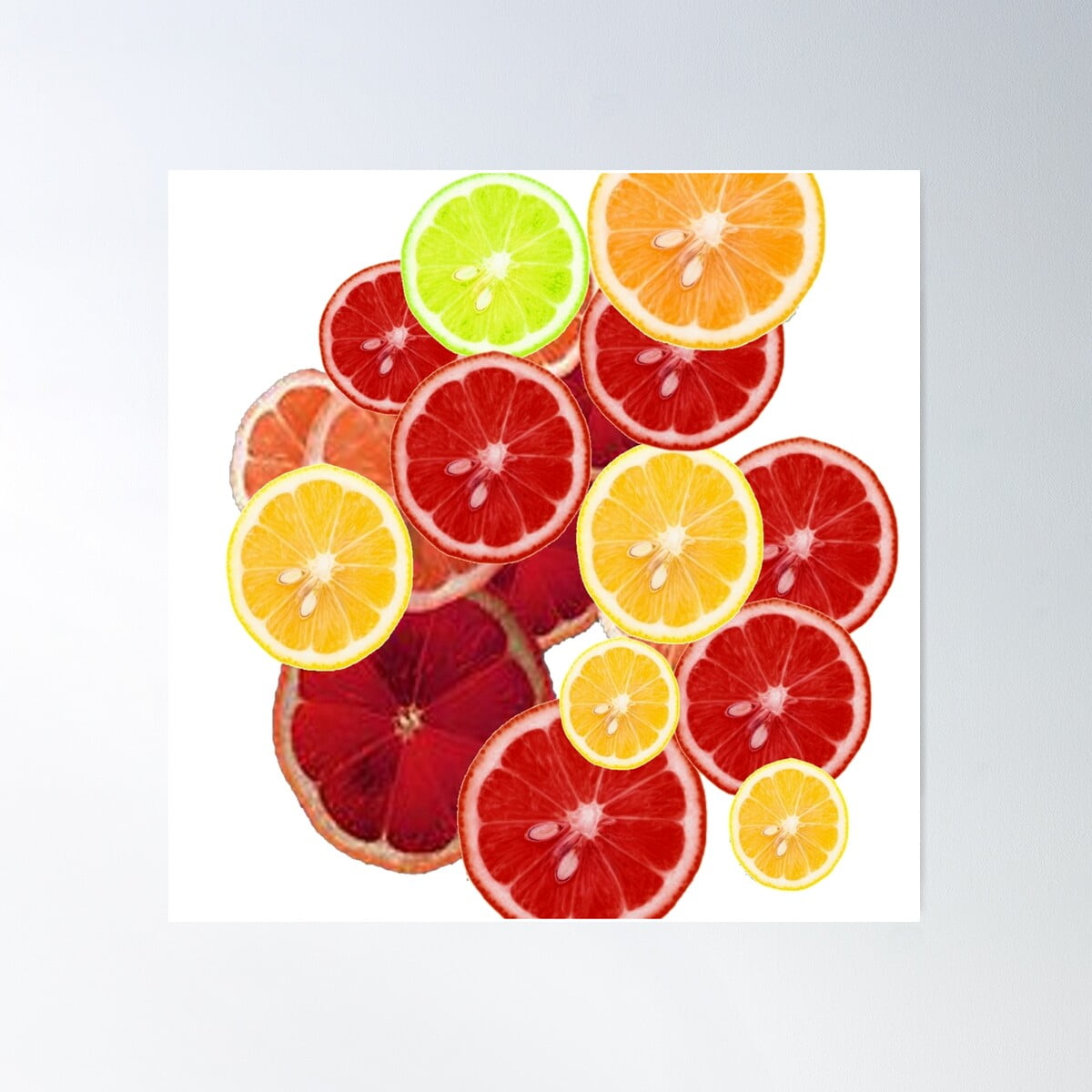 Abstract Assorted Sliced Citrus Fruits Poster Wall Art, Modern Wall ...
