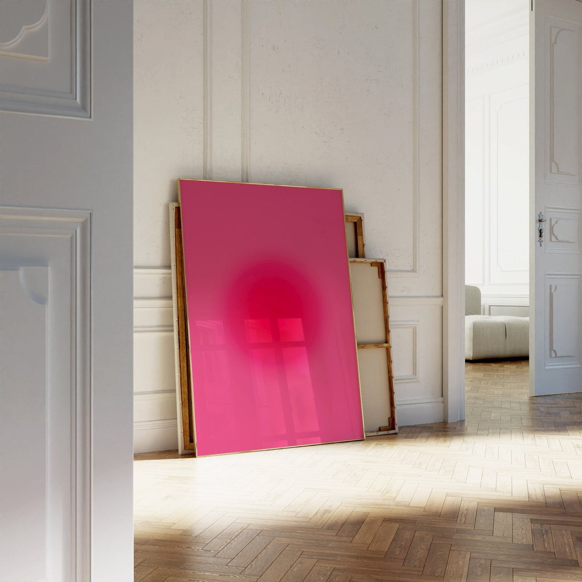 Abstract Aura Wall Art, Pink And Red, Gradient Art, Colorful Wall ...