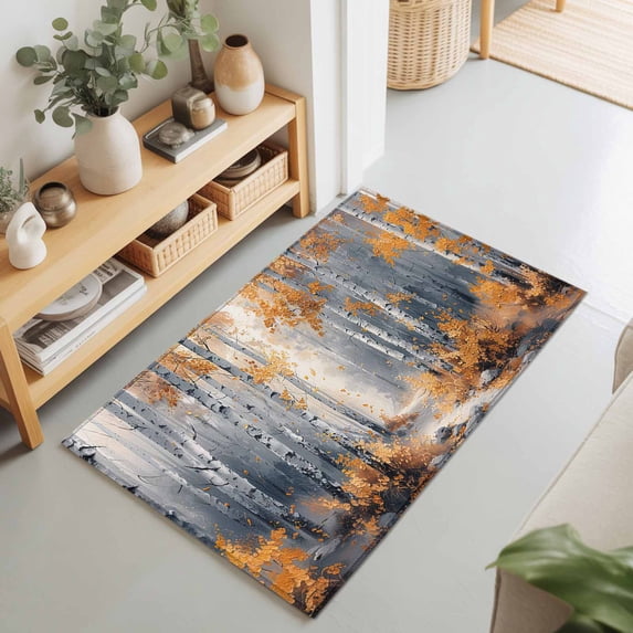 Abstract Autumn Forest Natural Scene Rectangle Area Rug 2x3ft,Living ...