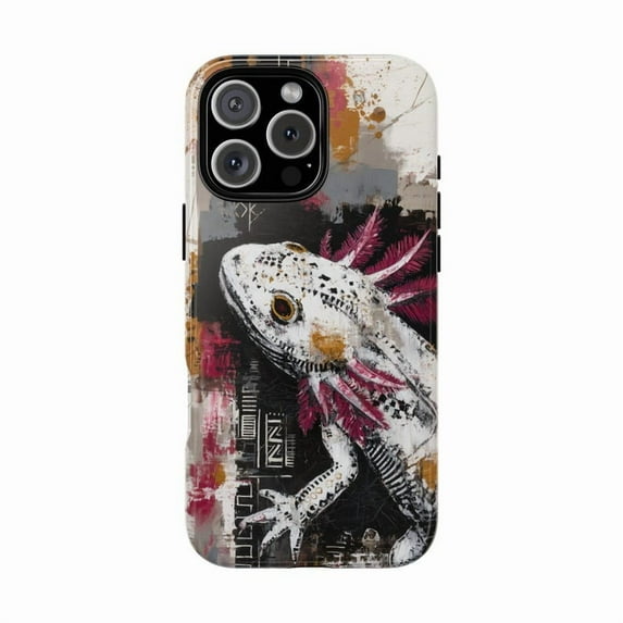 Abstract Axolotl White and Pink Cute Aquatic Creature Artwork Phone ...