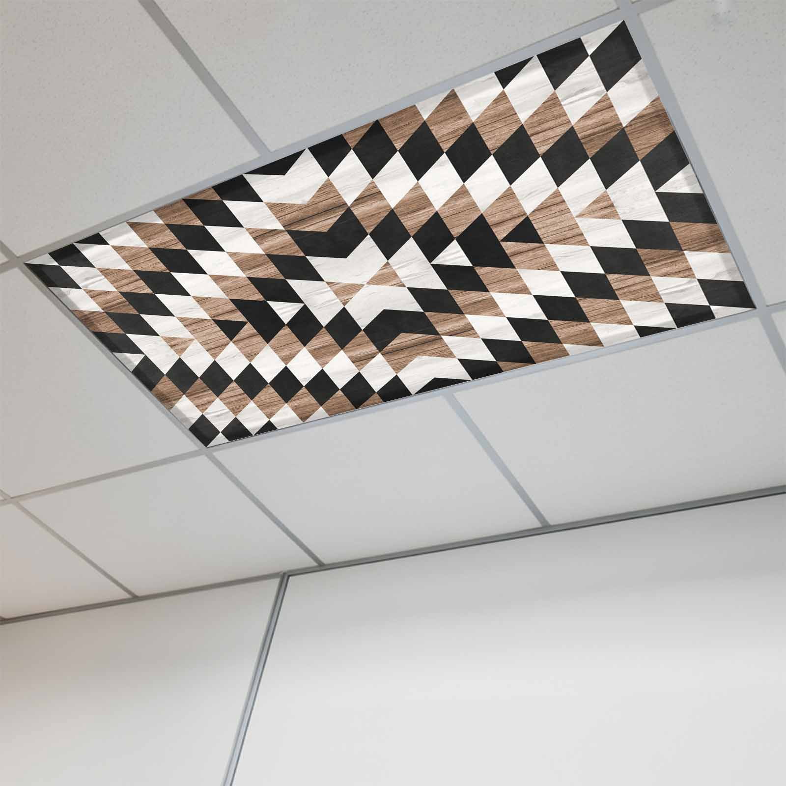 Abstract Aztec Magnetic Fluorescent Light Covers for Ceiling Lights ...