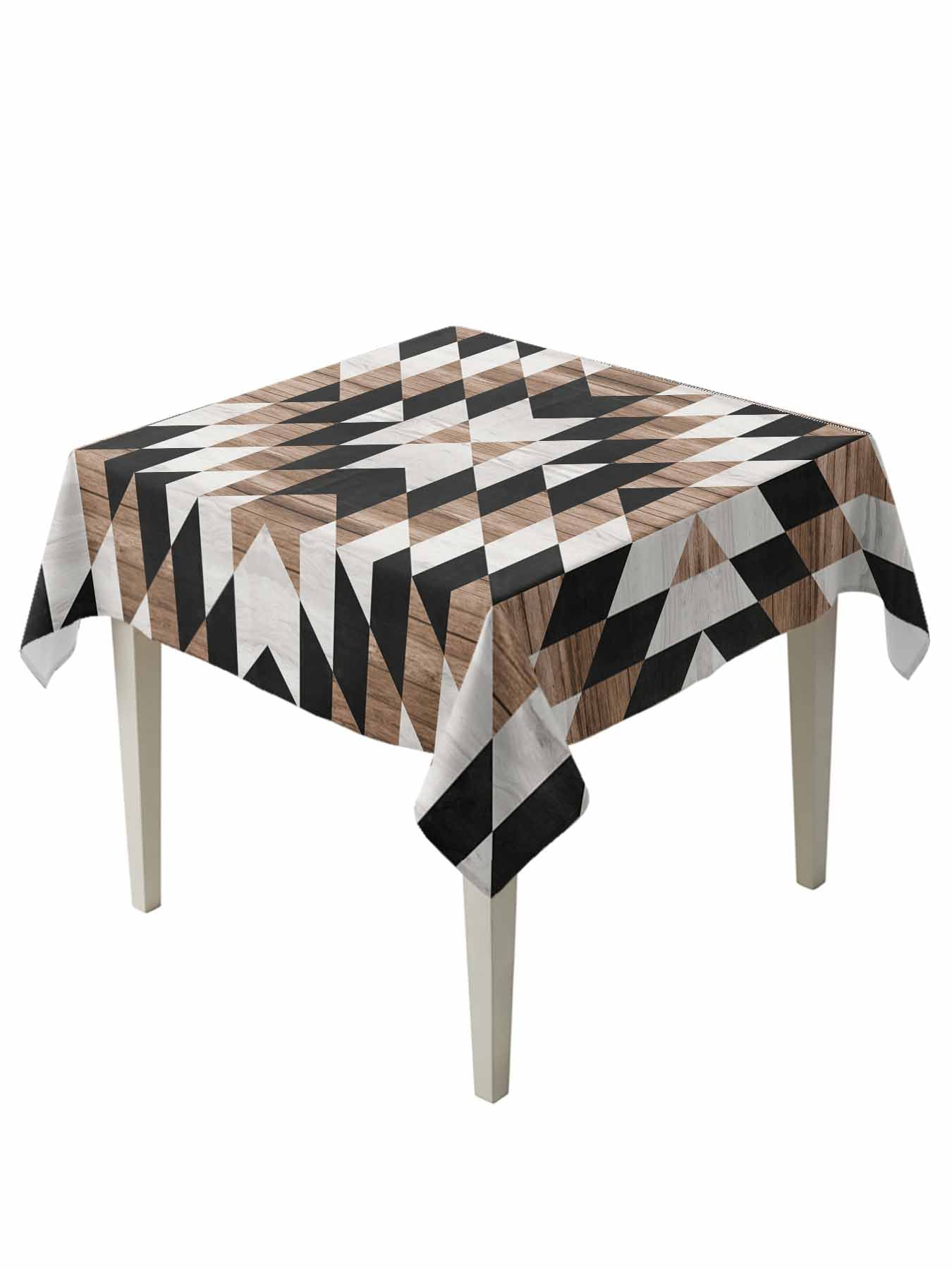 Abstract Aztec Table Cloth, Brown Geometric Farmhouse Southwestern ...