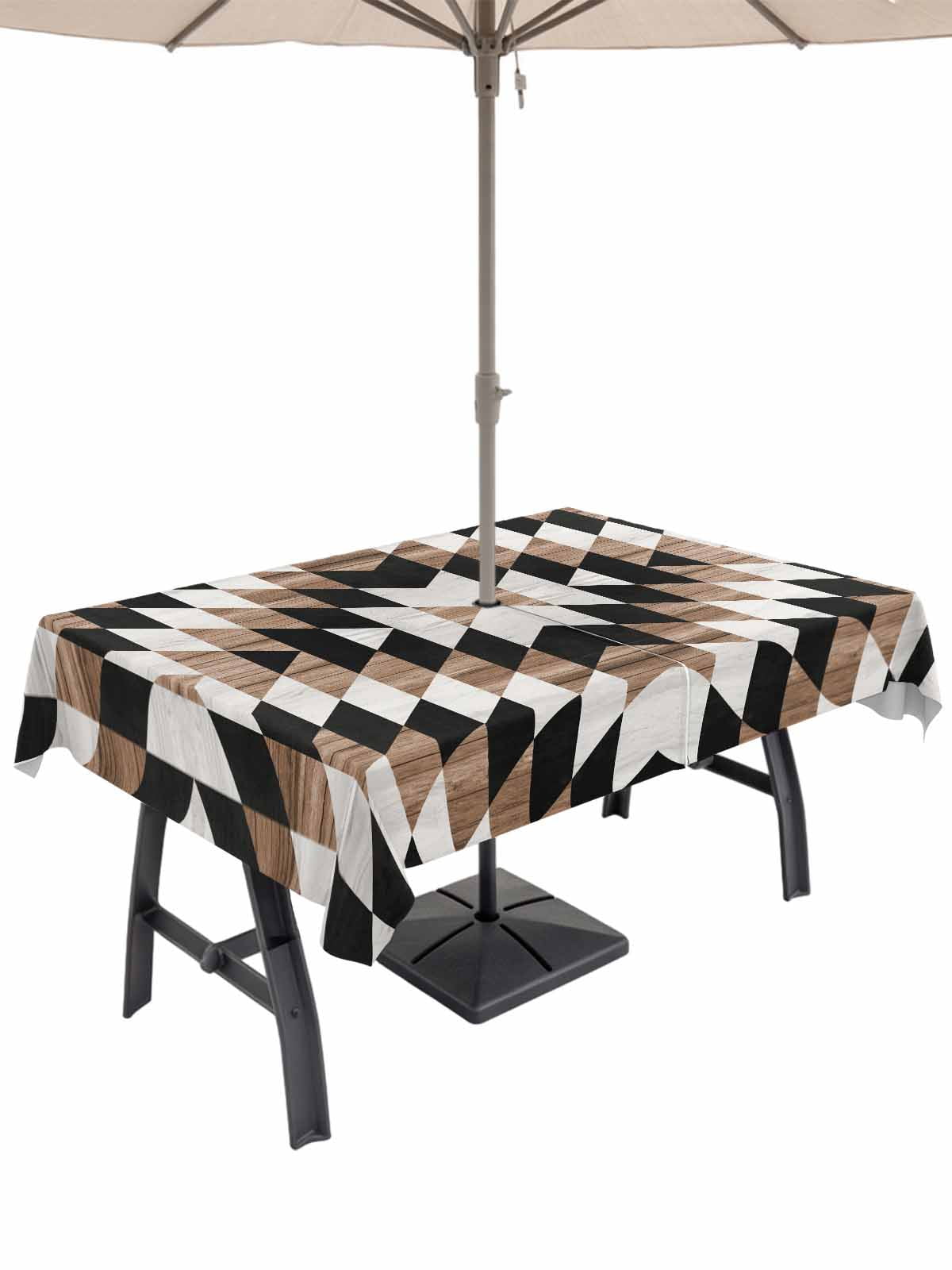Abstract Aztec Table Cloth Rectangle Outdoor Tablecloth, Brown ...