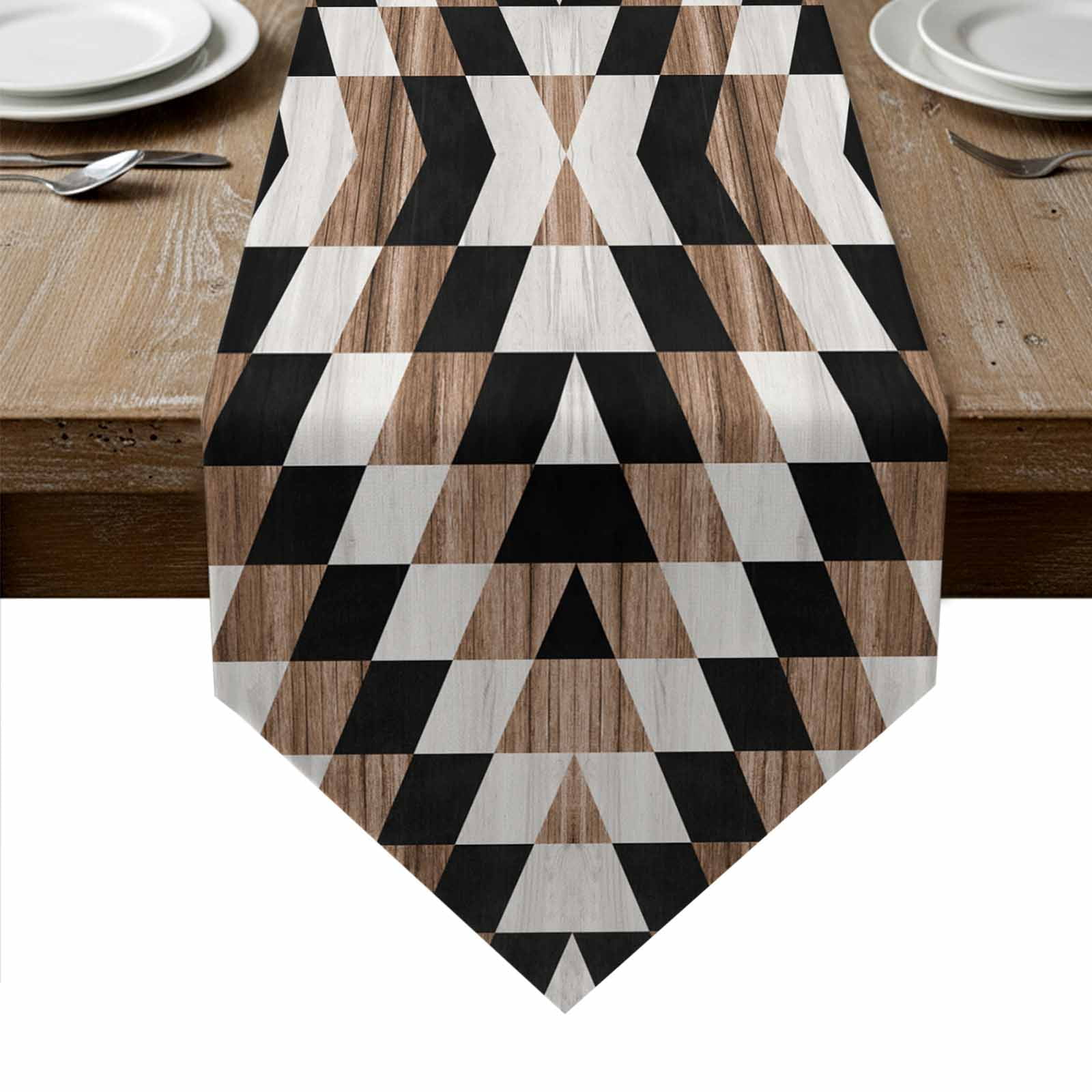 Abstract Aztec Table Runner Linen Burlap Table Runner 36 Inches Small ...