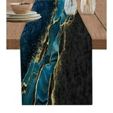Abstract Background Black Marble Table Runner ration Home r Dinner ...