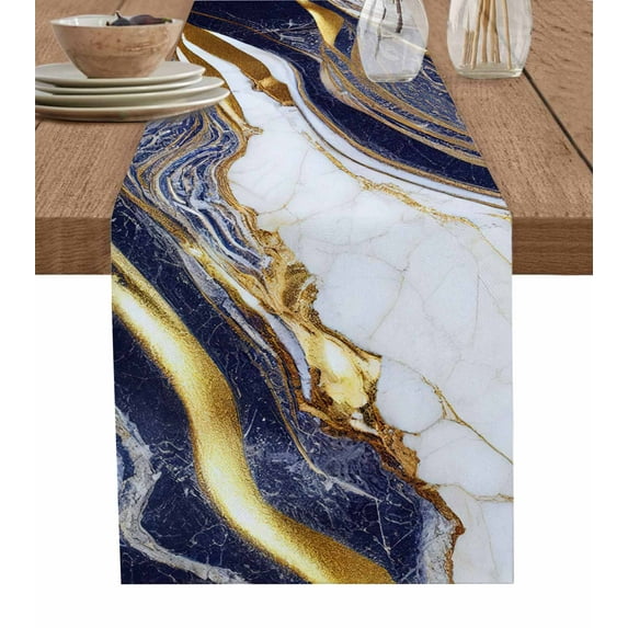Abstract Background Black Marble Table Runner ration Home r Dinner ...