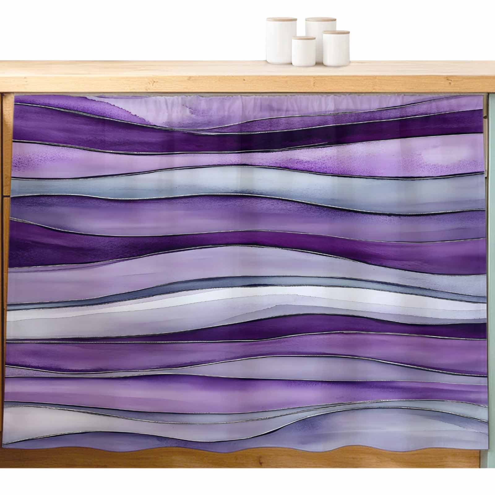 Abstract Background Cabinet Curtains Wave Watercolor Sink Skirt Privacy ...