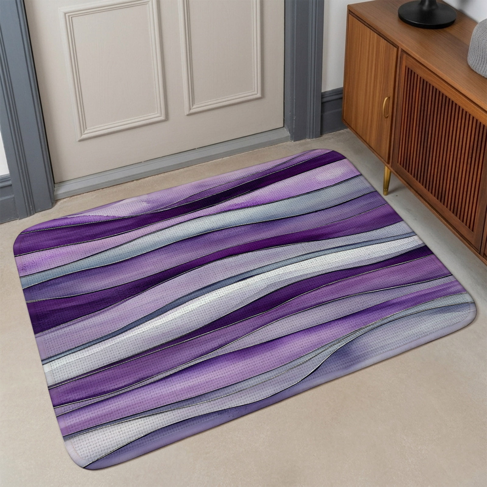 Abstract Background Front Door Mat Indoor Entrance, Wave Watercolor ...