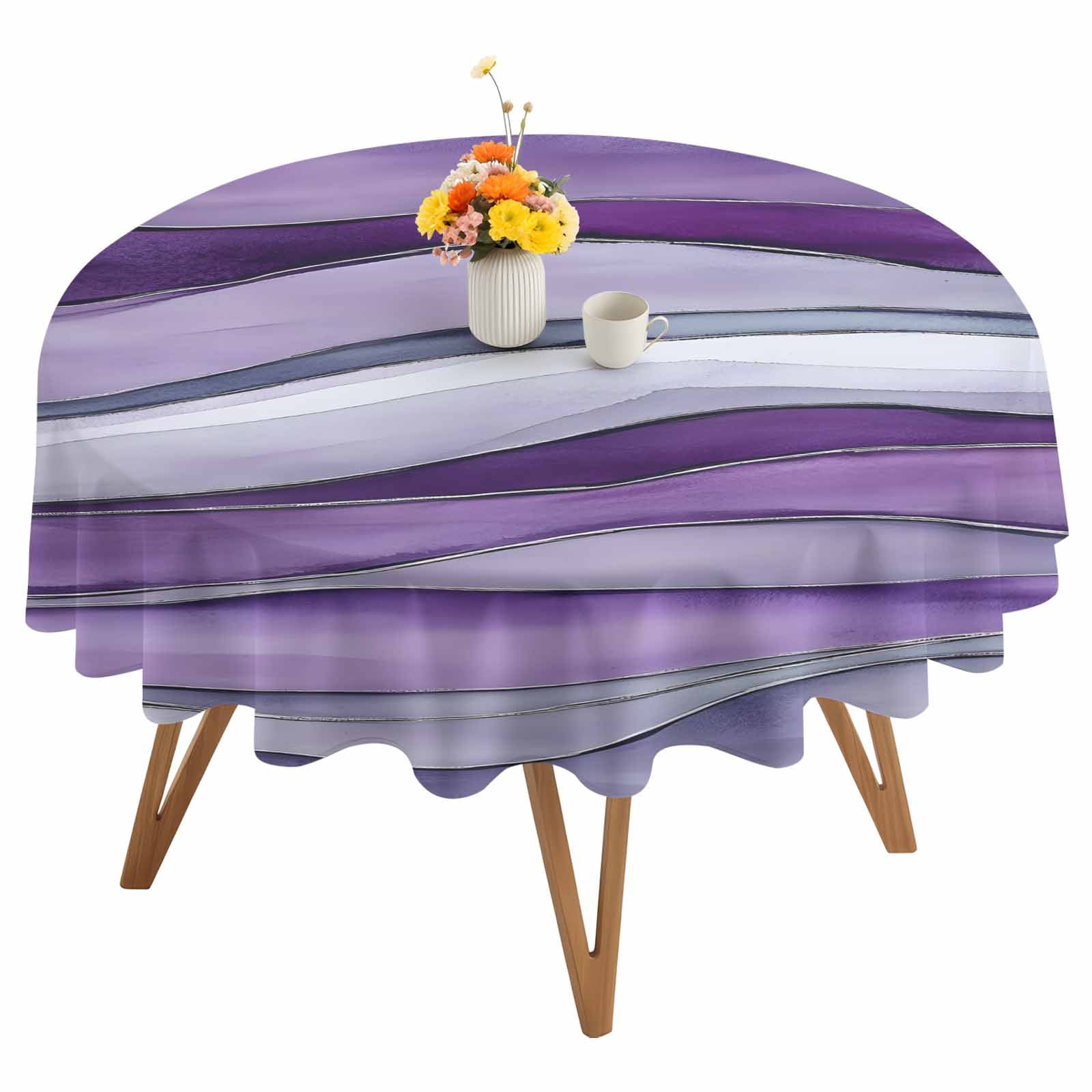 Abstract Background Round Tablecloth 60 inches Wave Watercolor ...