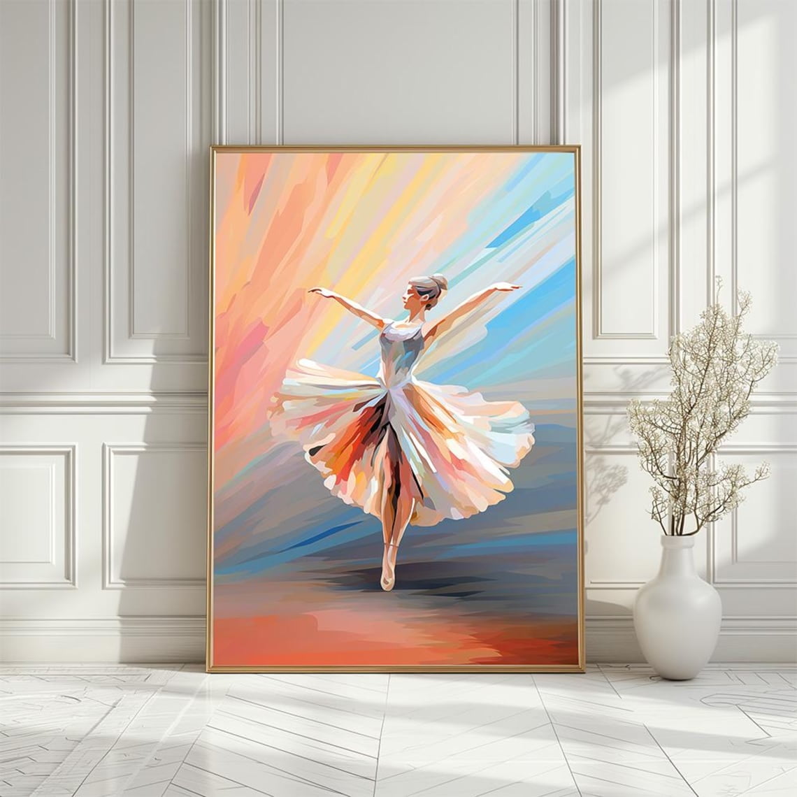 Abstract Ballet Dancer Art Poster: Elegant Ballerina Poster, Size 24x36 ...