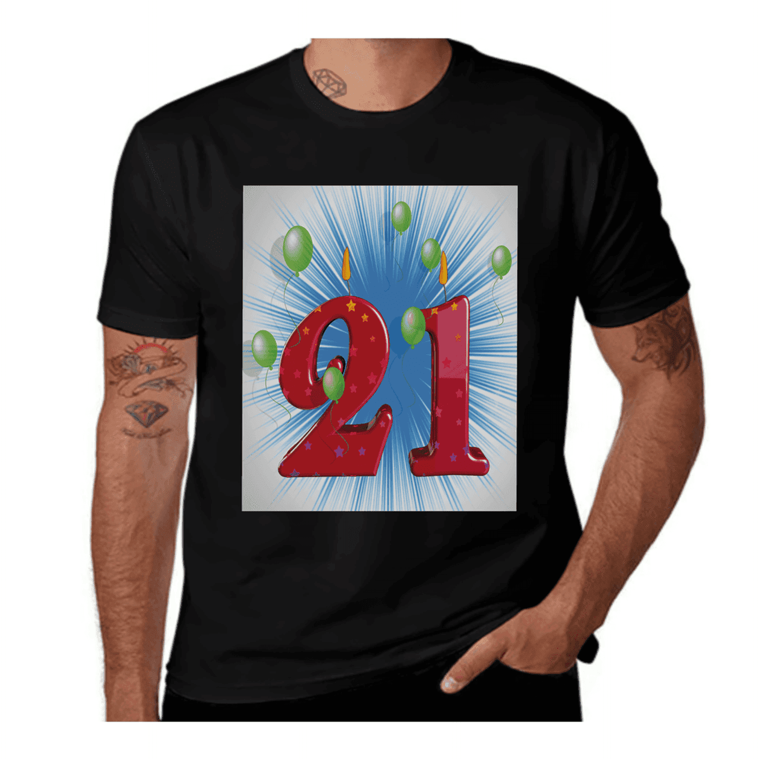 Abstract Balloons-21st Birthday-Pale Green-Red Casual Streetwea ...