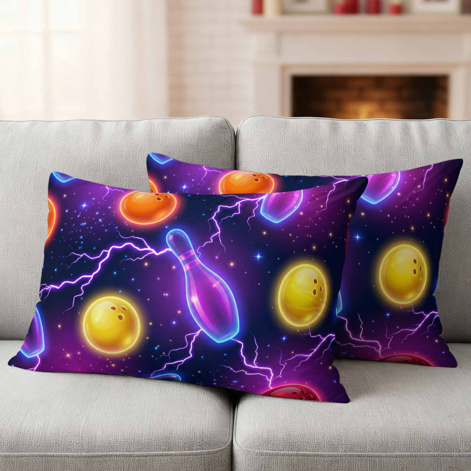 Abstract Balls Bottles Sports Waterproof Throw Pillow Covers Set of 2 ...