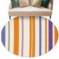 Abstract Basics Pattern Round Rug 5Ft Colorful Stripes Modern Style ...