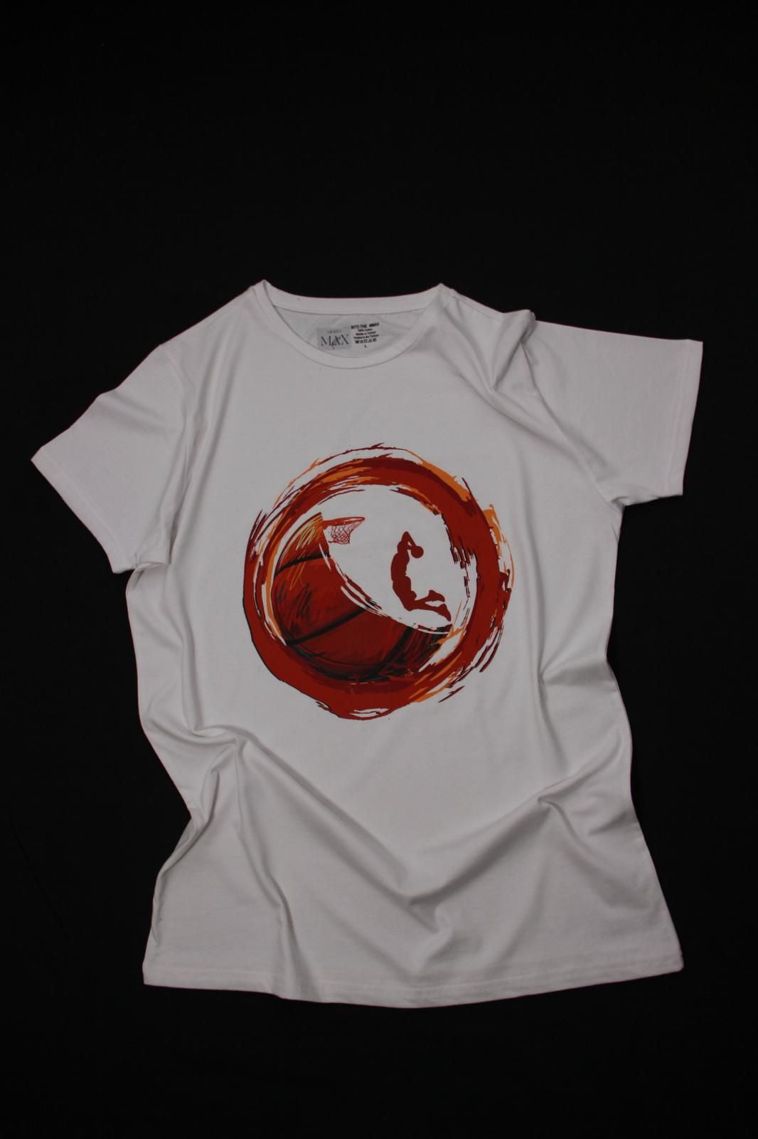 Abstract Basketball Art Graphic T-Shirt Modern Brush Stroke Circle ...