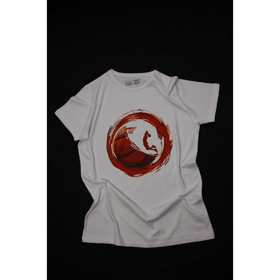 Abstract Basketball Art Graphic T-Shirt Modern Brush Stroke Circle ...