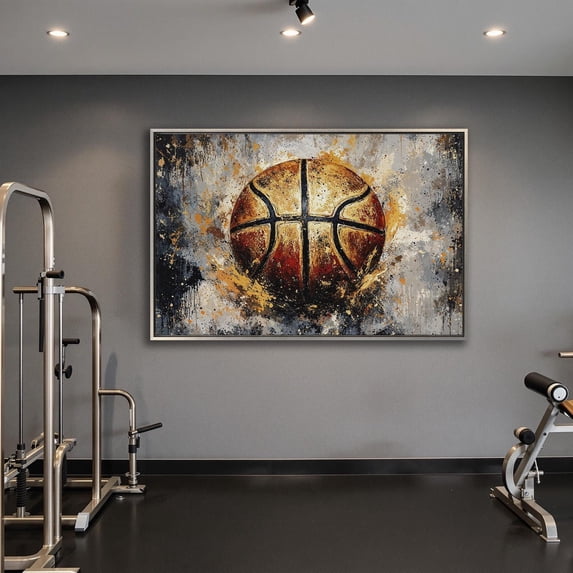 Abstract Basketball Art, Sports Man Cave Decor Home Decor, 24x36 ...