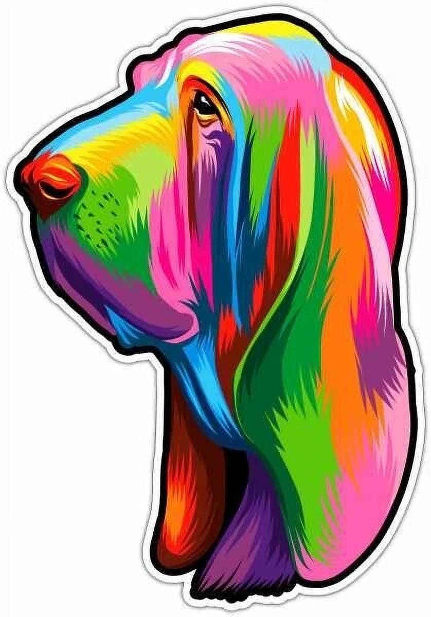 Abstract Basset Hound Head Dog Pet Car Window Stickerphone Decal Water ...