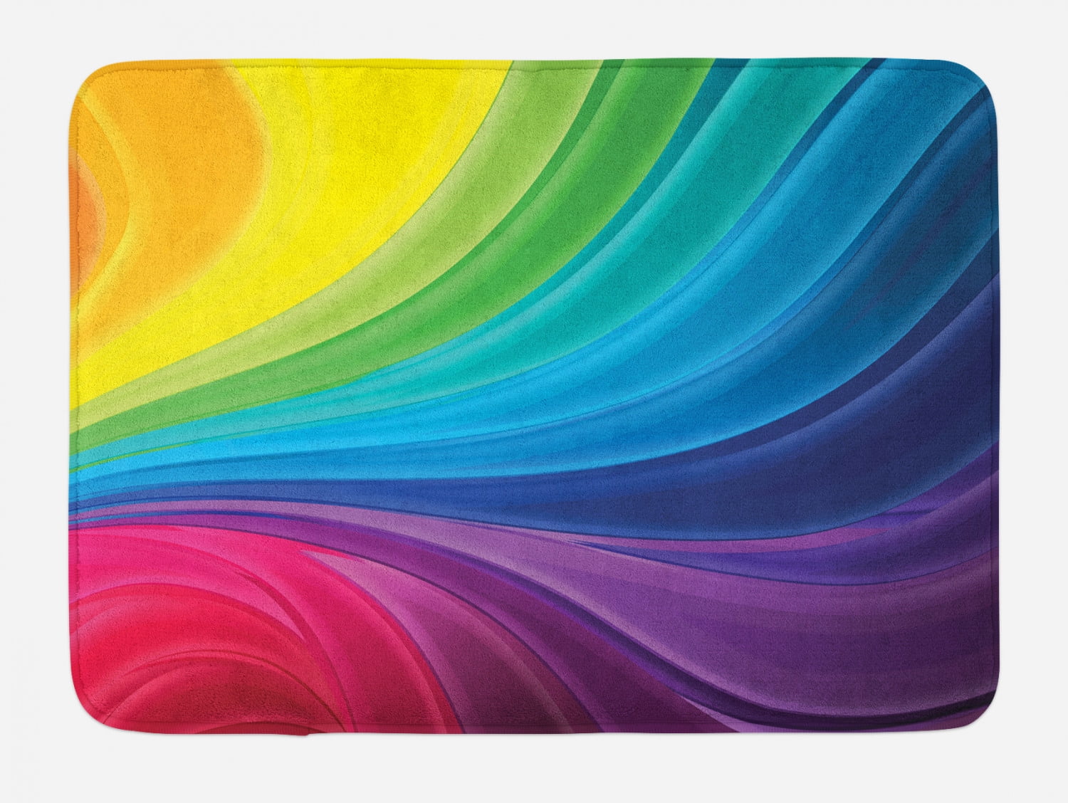 Abstract Bath Mat, Abstract Smooth Rainbow Inspired Curvy Lines Pattern ...
