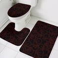 Abstract Bathroom Rugs Set Red Bicycles Line Texture Modern Black ...