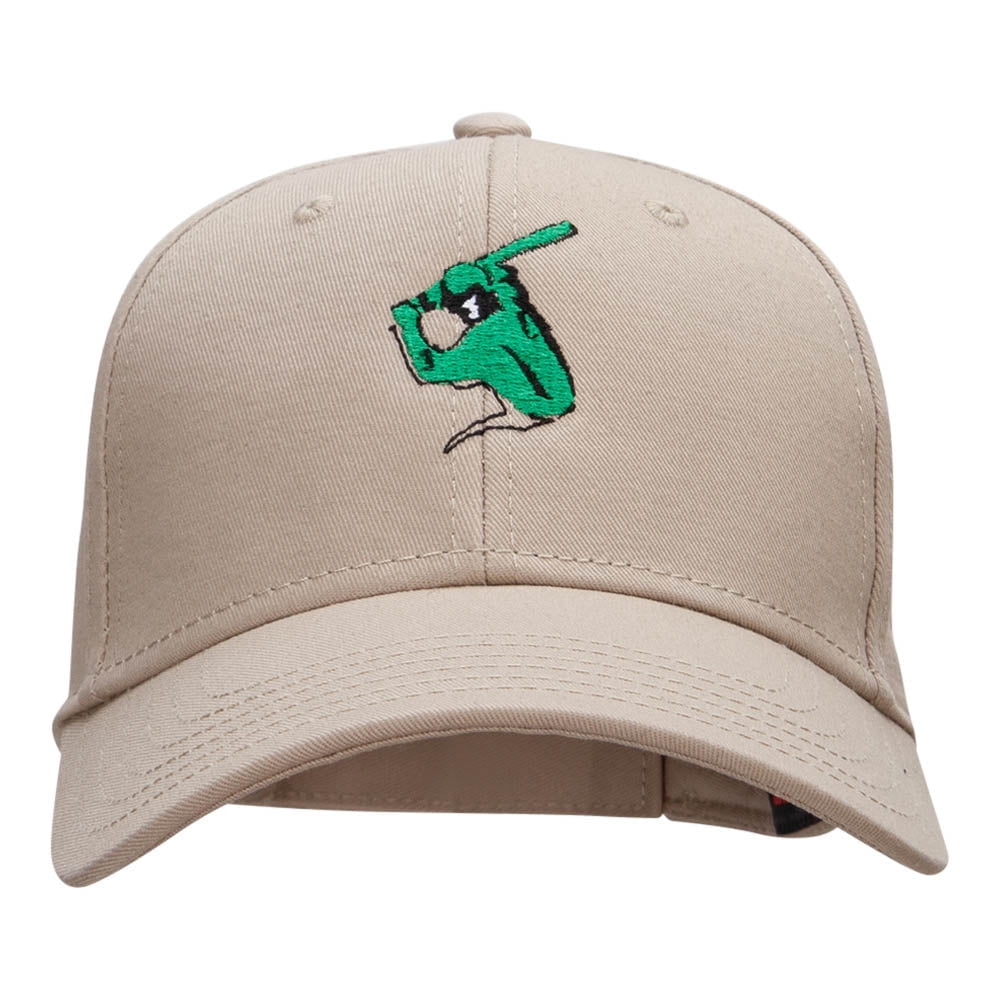 Abstract Batter Embroidered Cotton Twill Cap - Khaki OSFM - Walmart.com