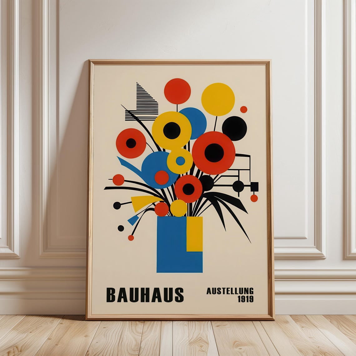 Abstract Bauhaus Floral Geometric Flower Composition Modern Art ...