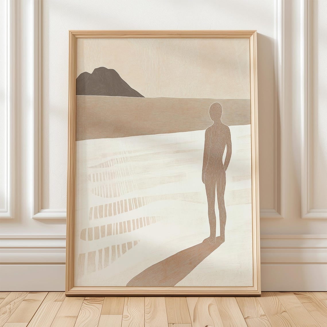 Abstract Beach Art Print, Coastal Neutral Tones Wall Art, Modern Summer ...
