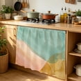 Abstract Beach Cabinet Curtains 35" W x 35" L Watercolor Teal Pink ...