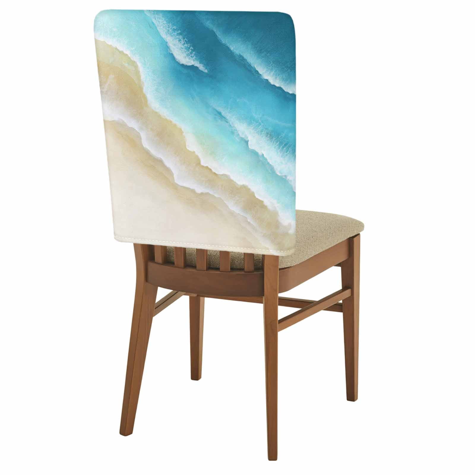 Abstract Beach Chair Back Covers Set of 1, Light Blue Beige Ombre Ocean ...